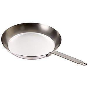 Matfer Bourgeat, Gray 0 Black Steel Round Frying Pan, 10 1/4-Inch