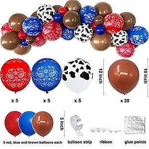 Hombae Cowboy Birthday Party Decorations, Western Theme Birthday Decoration, Cowboy Birthday Banner Cake Cupcake Toppers Balloons Western Party Supplies Kit for Boys