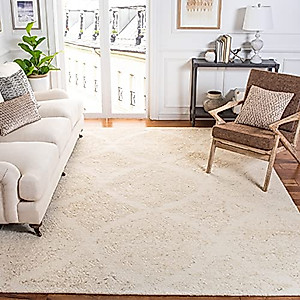 SAFAVIEH Abstract Collection 8' x 10' Ivory/Beige ABT346B Handmade Premium Wool Area Rug