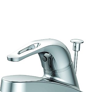 EZ-FLO Prestige Collection Single Handle Low Spout Lavatory Faucet, Bathroom Sink Faucet with Loop Lever Handle, Less Pop Up, Chrome, 10088LF
