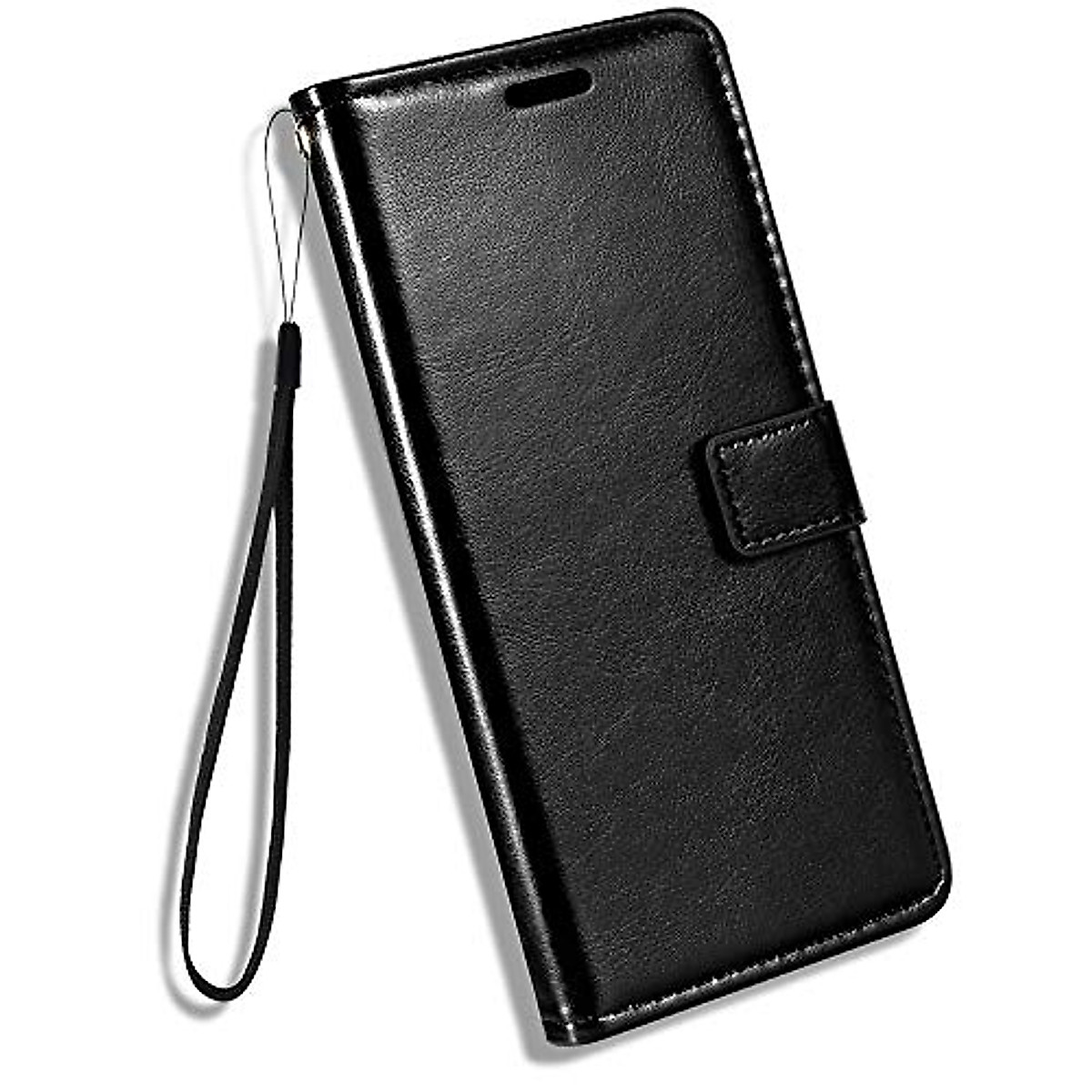 Shantime Oppo Realme 7 Pro Wallet Case, Premium PU Leather Magnetic Flip Case Cover with Card Holder and Kickstand for Oppo Realme 7 Pro Sun Kissed Leather Black