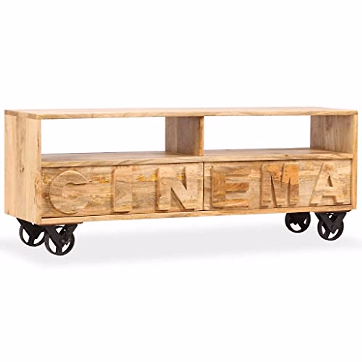 vidaXL TV Stand, TV Unit for Living Room Bedroom, Sideboard with Storage, TV Console Media Cabinet Cupboard, Industrial Style, Solid Mango Wood