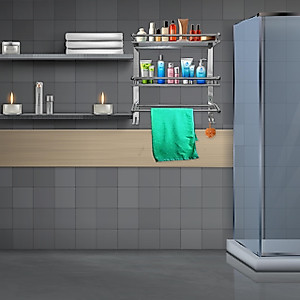 Well Set Stainless Steel Storage Shelves Household Toilets Vanity Tables Towel Holder Double Layer Wall Mount Racks For Bathroom