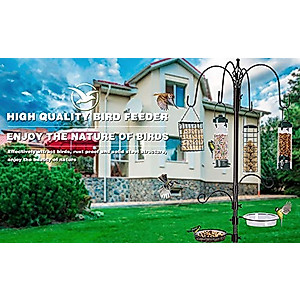 ERYTLLY Bird Feeding Station Kit Bird Feeder Pole Wild Bird Feeder Hanging Kit Planter Hanger Multi Feeder Hanging with Metal Suet Feeder Bird Bath for Attracting Wild Birds