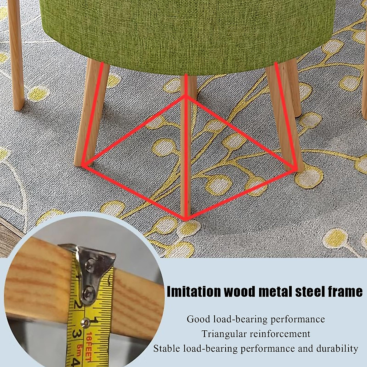 HM&DX Round Dining Table Set with 4 Chair, Small Office Conference Room Tables and Chairs,Modern Leisur Dining Room Furniture for Kitchen Lounge Living Room(80cm(31.5"), Blue)