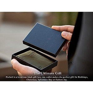 SERMAN BRANDS Money Clip Wallet - Mens Wallets slim Front Pocket RFID Blocking Card Holder Minimalist Mini Bifold (Salted Green Transformer)