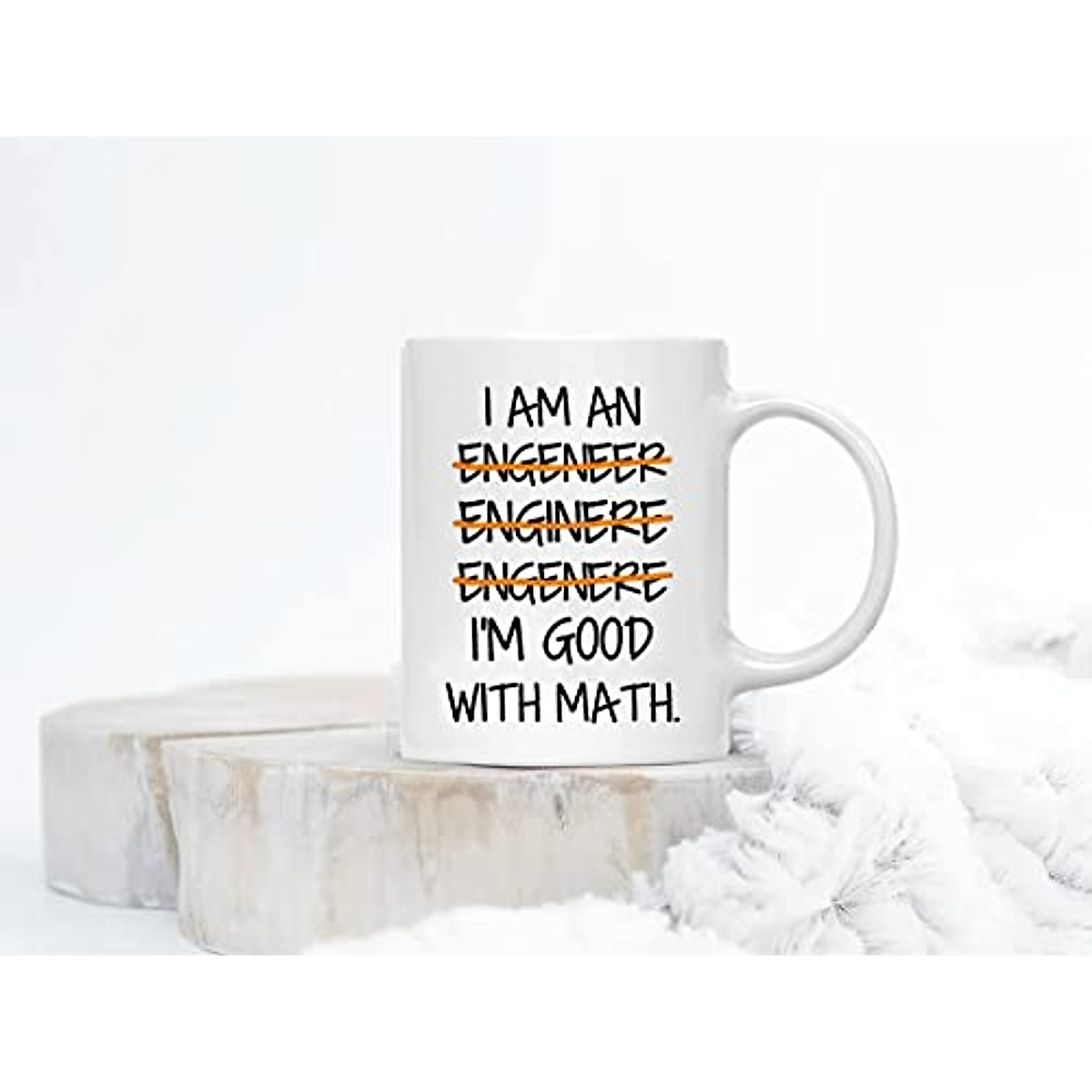 UTF4C I'm an Engineer Good with Math Mug Funny Quotes Ceramic Coffee Cup Nice Motivational and Inspirational Office Novelty Gift Christmas Holiday Present Idea 11oz