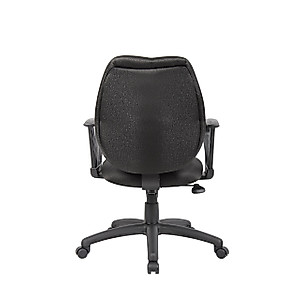 Boss Office Products Any Task Mid-Back Task Chair with Loop Arms in Black