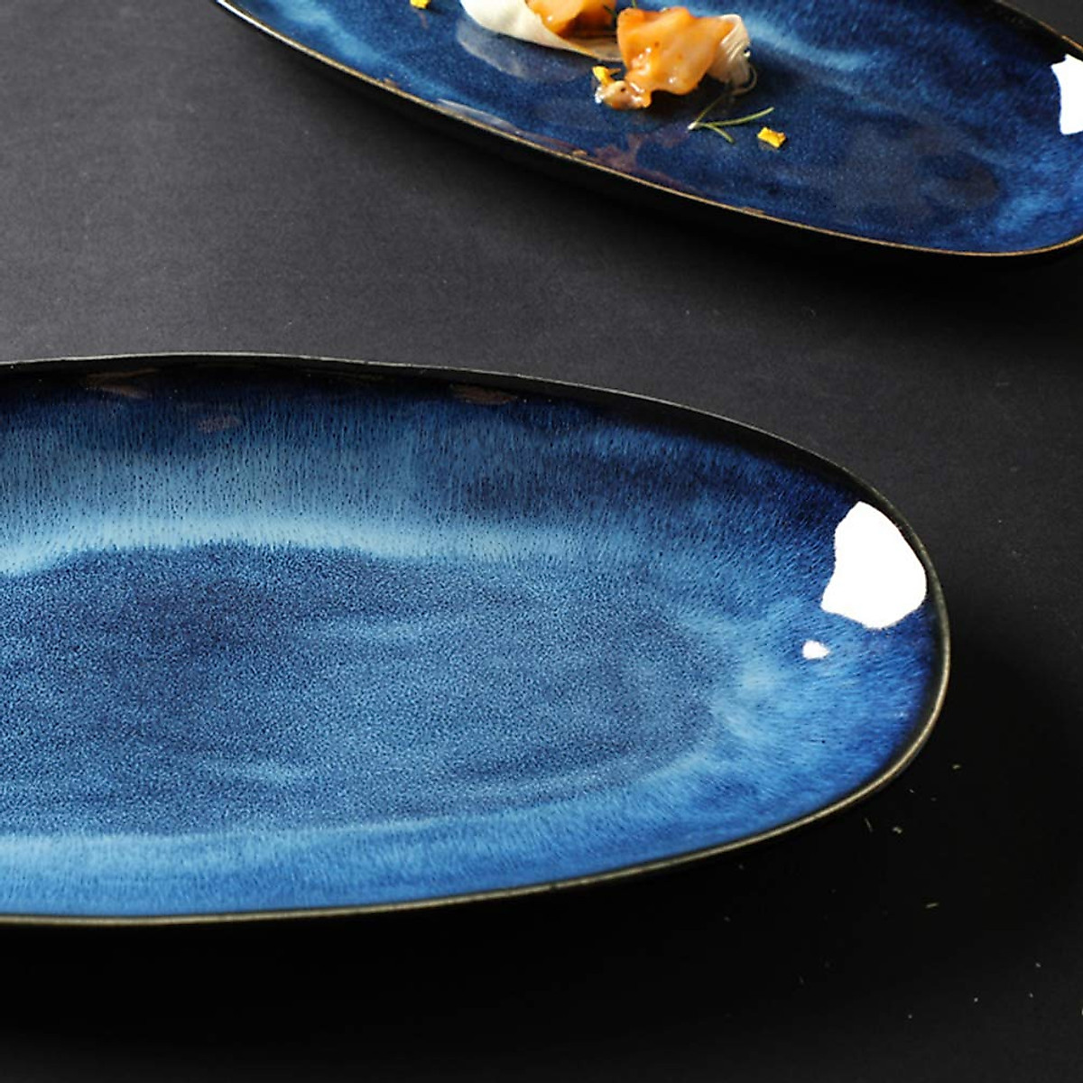 Fish Plate Premium Ceramic Oval Dinner Plates Food Trays Plates Ceramic Oven Safe Trays for Serving Sushi Party Tray Prep Dishes Snack Spaghetti Food Plate Appetizer Tableware