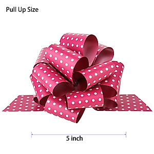 PintreeLand 24PCS Christmas Wrap Pull Bows with Ribbon 5” Wide Wrapping Accessory for Xmas Present, Gift, Florist, Bouquet, Basket(24 PCS)