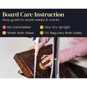 Mevell Walnut Wood Cutting Board for Kitchen, Reversible Wooden Chopping Board With Juice Grooves, Made in Canada (Walnut, 18x12x1.5)