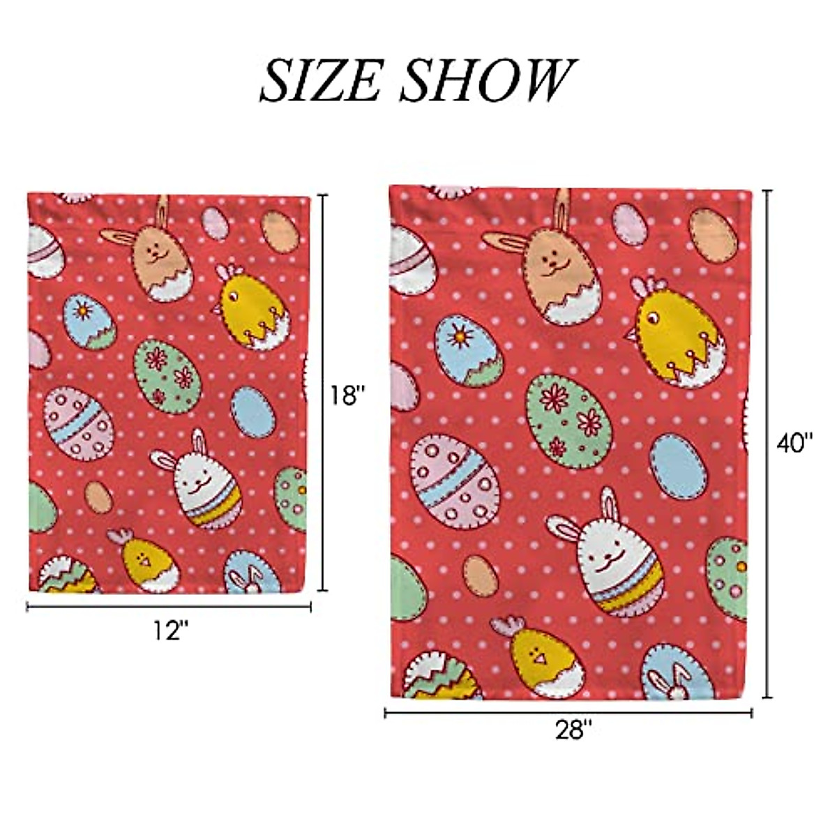 My Little Nest Seasonal Garden Flag Happy Easter Eggs Rabbits Vertical Garden Flags Double Sided for Home Farmhouse Yard Holiday Flag Outdoor Decoration Banner 12"x18"