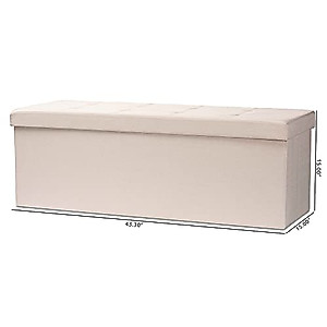 Baxton Studio Haide Modern and Contemporary Beige Fabric Upholstered Storage Ottoman