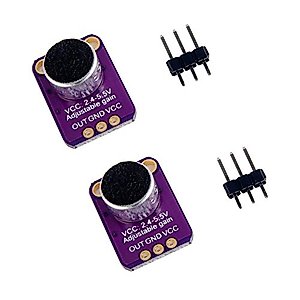 ARCELI 2pcs Electret Microphone Amplifier, GY-MAX4466 Breakout Sensor with Adjustable Gain Control for Arduino