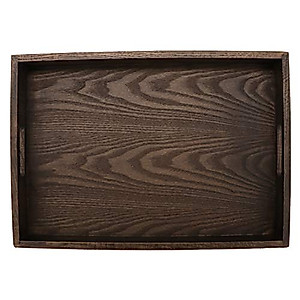 G.E.T. WD-19-ASH Taproot Ash Wood Serving Tray/Ottoman Tray with Handle, 19.75" x 14.75"