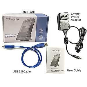 Avolusion HDDGear (HDDGU3-DS) USB 3.0 External Hard Drive Enclosure / HDD Docking Station for 2.5" SSD/HDD & 3.5" HDD - 2 Year Warranty