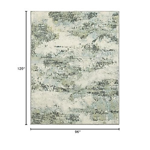 Carvapet Washable Rug 8x10, Green Modern Abstract Area Rugs, Low Pile Rugs with Rubber Backing, Stain Resistant Rugs for Living Room, Foldable Machine Washable Area Rug