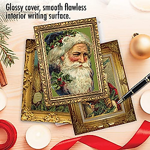 The Best Card Company Variety Pack of 10 Christmas Greeting Cards with Envelopes, Humor Holiday Assortment for Kids - Picture-Perfect Santas M1746XS