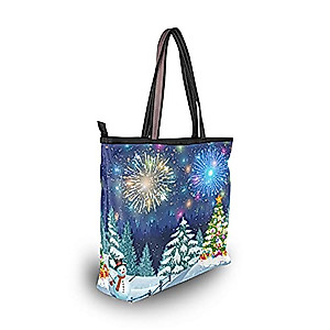 Ladies Handbags Christmas Snowman Tote Bag Purse Womens Xmas Tote Bag