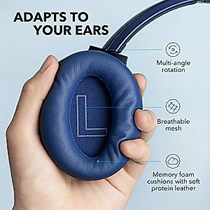 Anker Soundcore Life Q20 Hybrid Active Noise Cancelling Headphones, Wireless Over Ear Bluetooth Headphones, 40H Playtime, Hi-Res Audio, Deep Bass, Memory Foam Ear Cups(Renewed)