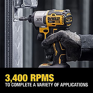 DEWALT 20V MAX Impact Driver, Cordless, 3-Speed, Battery and Charger Included (DCF845P1)