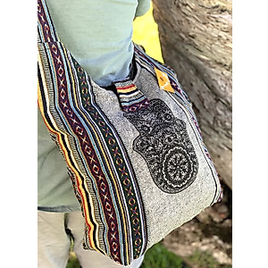 Cotton Shoulder Bag, Unique Tapestry Hippie Crossbody with Hamsa Print Hobo Hippie Cross body Women bag, Festival bag Sling Boho Bag/Handmade with Love