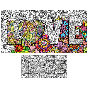 Giant Mandala Coloring Posters 50" x 25" Jumbo LOVE Mandala Coloring Posters for Kids Teens Adults Large Mandala Coloring Tablecloth Huge Art Craft Activity for Home Classroom Party Supplies Favor