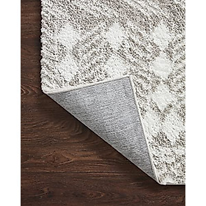 Loloi II Bliss Shag Grey/White 5'-3" x 7'-6" Area Rug