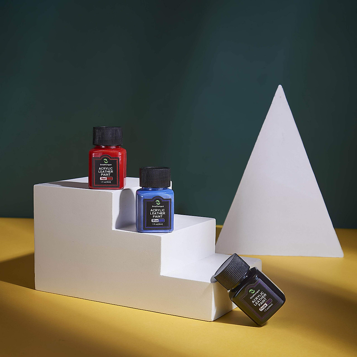 Smalltongue 14 Metal Colors Acrylic Leather Paint Kit, Acrylic Leather Paint kit for Shoe, Sneaker, Bag, Couches, Car Seat, Preparer and Finisher, Gift for Beginner