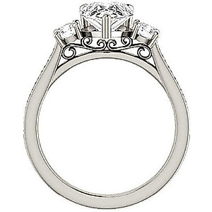 Sparkx Diamond 2.50 CT Colorless Pear Shaped Moissanite Engagement Ring, Side Stone Wedding Ring Set, Bridle Ring Set, 925 Sterling Silver Gift For Her (5.5)