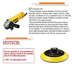 5 Inch Hook and Loop Backing Pad 5'' Backing Plate with 5/8-11 Threads Sanding Pad Angle Grinder Accessories Sanding Buffing Polishing (1 Pack)