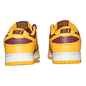 Nike mens Dunk Low shoe, Yellow/Bordeaux, 8
