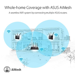 ASUS AX1800 Dual Band WiFi 6 (802.11ax) Repeater & Range Extender (RP-AX56) - Coverage Up to 2200 sq.ft, Wireless Signal Booster for Home, AiMesh Node, Easy Setup (Renewed)