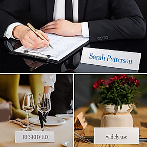 Yexiya Perforated Paper Nameplate Inserts Printable Name Plate Inserts Print or Write Paper Inserts Blank Paper Name Badge Inserts for Business Meetings Corporate Events(30 Pack,8 x 2 Inch)