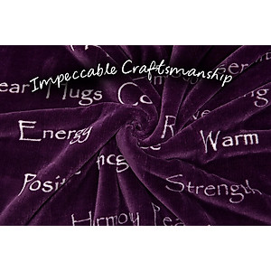 Chanasya Premium Sympathy Warm Hugs Gift Throw Blanket - for Positive Energy Love Support Comfort - Breast Cancer Chemo Get Well Purple Gift Blanket - Women Mom Grandma (60x70 Inch) Aubergine