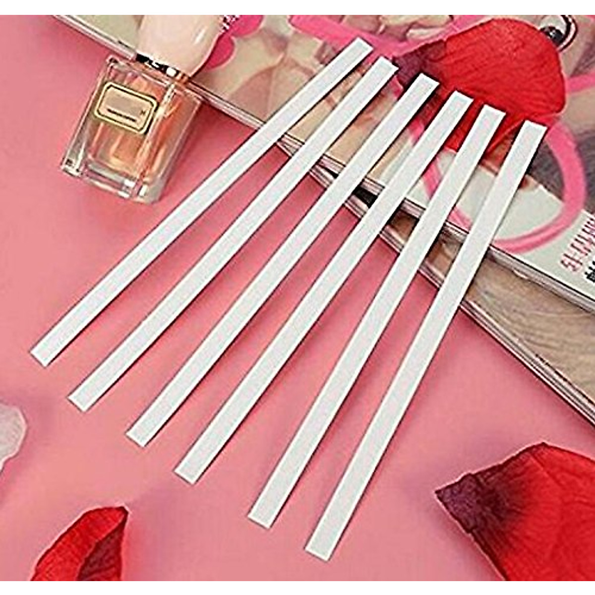 1Pack 100PCS White 6"x 0.28" /15cm x 0.7cm Disposable Smell Paper Try Incense Paper Perfume Test Strips For Essential Oil Fragrance Smelling