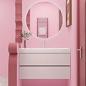 Abyssaly Pink Wallpaper 15.7" X 118" Pink Peel and Stick Wallpaper Self-Adhesive Removable Contact Paper for Cabinets Girls Bedroom Furniture Home Decor