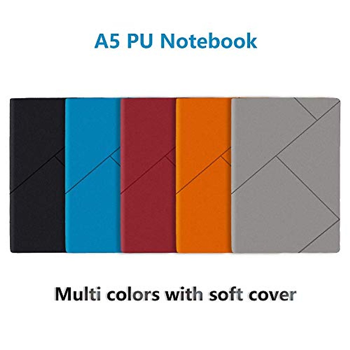 EMITEC Leather Composition Journal Notebook - Classic A5 Wide Ruled Writing Subject Notepad Colorful Hardcover Travel Diary Journals Notebook for Students 100 Sheets/Random Color Set of 3
