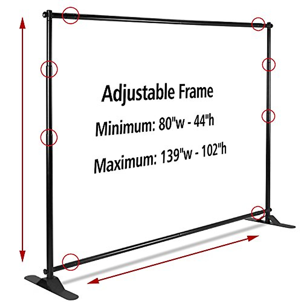 Banner Stand Backdrop - Banner Holder with Adjustable Poster Stand & Retractable Height Up to 5x7 - 8x10 ft Adjustable Telescopic Display Stand for Trade Show, Photo Booth, Wall Exhibitor Background