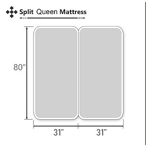Silentnight Split Queen Sheets for Adjustable Beds 5-Piece Split Queen Sheet Set, 800 Thread Count 100% Egyptian Cotton,12" Deep Pocket Adjustable Bed Sheets, White Solid