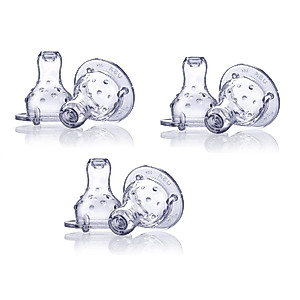 Nuby 6-Pack Standard Neck Vari-Flo Non-Drip Silicone Nipples