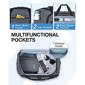 Duffle Bag for Travel,BAGSMART Carry on Weekender Overnight Bag,Travel Duffel Bag with Toiletry Bag,Shoe Bag （Grey,38L)