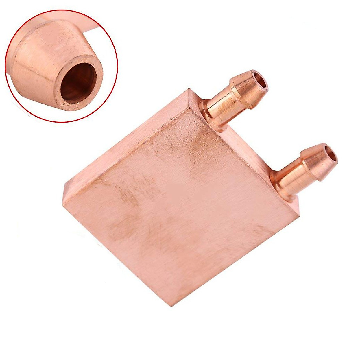 Pure Copper Water Cooling Block for Computer 40x40mm Water-Cooled Exchanger Endothermic Head for Liquid Water Cooler Heat Sink System for CPU Graphics Radiator Heatsink (1 Pack)