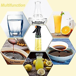 Honbuty Olive Oil Sprayer for Cooking - 200ml Glass Oil Dispenser Bottle Spray Mister - Refillable Food Grade Oil Vinegar Spritzer Sprayer Bottles for Kitchen, Air Fryer, Salad, Baking, Grilling