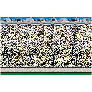 3 Pack Plastic Deck Stadium Photography Backdrop Decorations for Sports Theme Birthday Party, Football Baseball Soccer Backdrop Game Day Photo Booth Background Wallpaper Party Supplies, 54 x 108 Inch