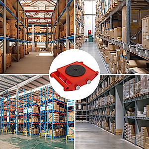XCFDP Machine Skates, 6T Machinery Skate Dolly, 13200lbs Machinery Moving Skate, Machinery Mover Skate with 360° Rotation Cap, Heavy Duty Machine Dolly Skate for Industrial Moving Equipment, Red, 1pc