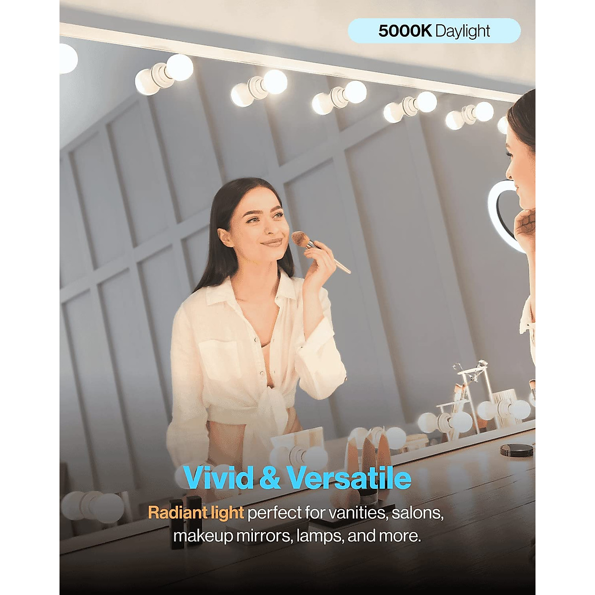 Sunco 8 Pack Vanity Globe Light Bulbs G25 LED for Indoor Bathroom Mirror Living Area, CRI92 5000K Daylight, Dimmable 450 LM, 6W, E26 Base, Round Frosted Classic Ambient Decorative Bulb, UL