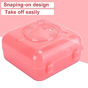 Richer-R Dedicated Protective Case for Peripage, Protective Shell PC for Peripage/Bluetooth Phone Pocket Thermal Sticky Note Barcode Printer, with Portable Rope(Pink)