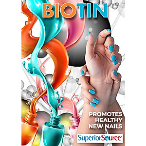 Superior Source Biotin 1000 mcg. Under The Tongue Quick Dissolve MicroLingual Tablets, 100 Count, Supports Healthy Hair, Skin, and Nail Growth, Helps Support Energy Metabolism, Non-GMO