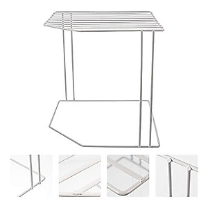 IMIKEYA Corner Shelves Metal Shelves Metal Shelves 2-Tier Corner Shelf and Cabinet Organizer for Kitchen Cabinet Pantry Dishes Corner Rack for Kitchen (White) Metal Shelf Metal Shelf Metal Shelves